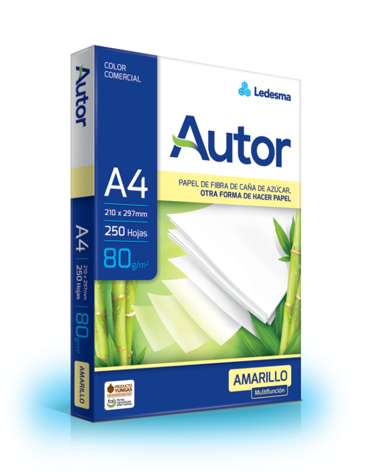 Resma Autor A4 80g Color Amarillo x 250 hjs - Resmastore